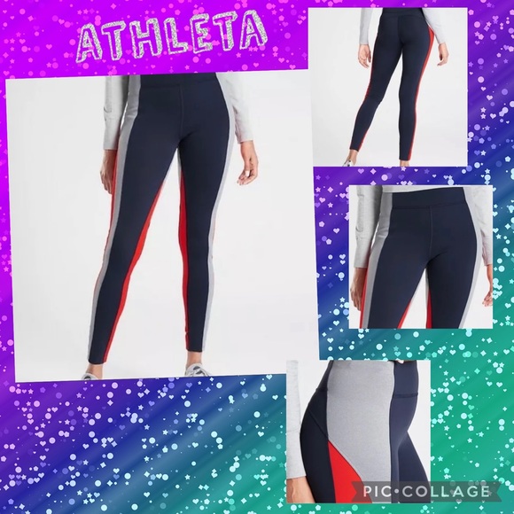 Athleta | Pants & Jumpsuits | Athleta Color Block Tightsleggings | Poshmark